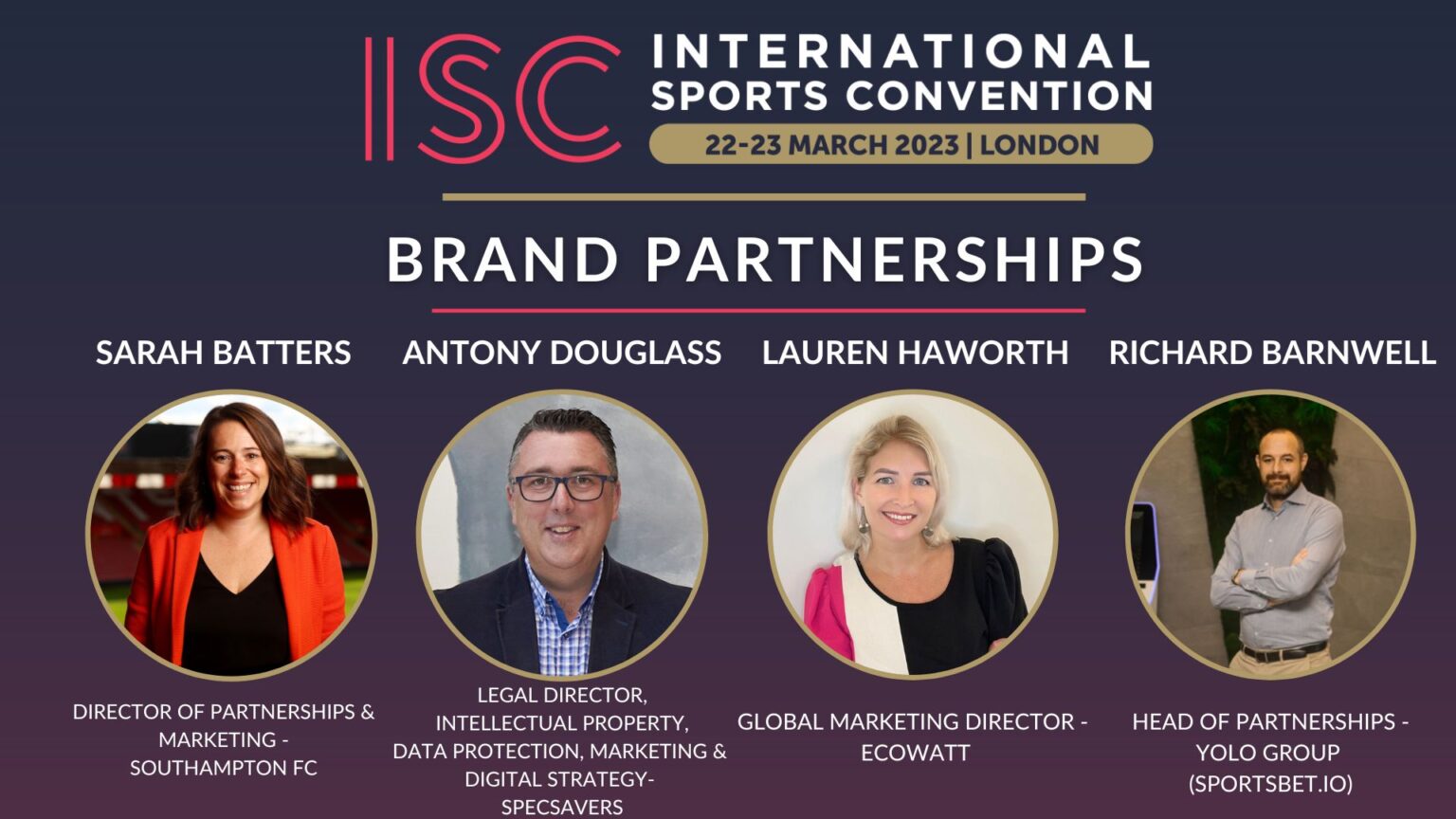 Brand Partnerships Panel Lineup - International Sports Convention