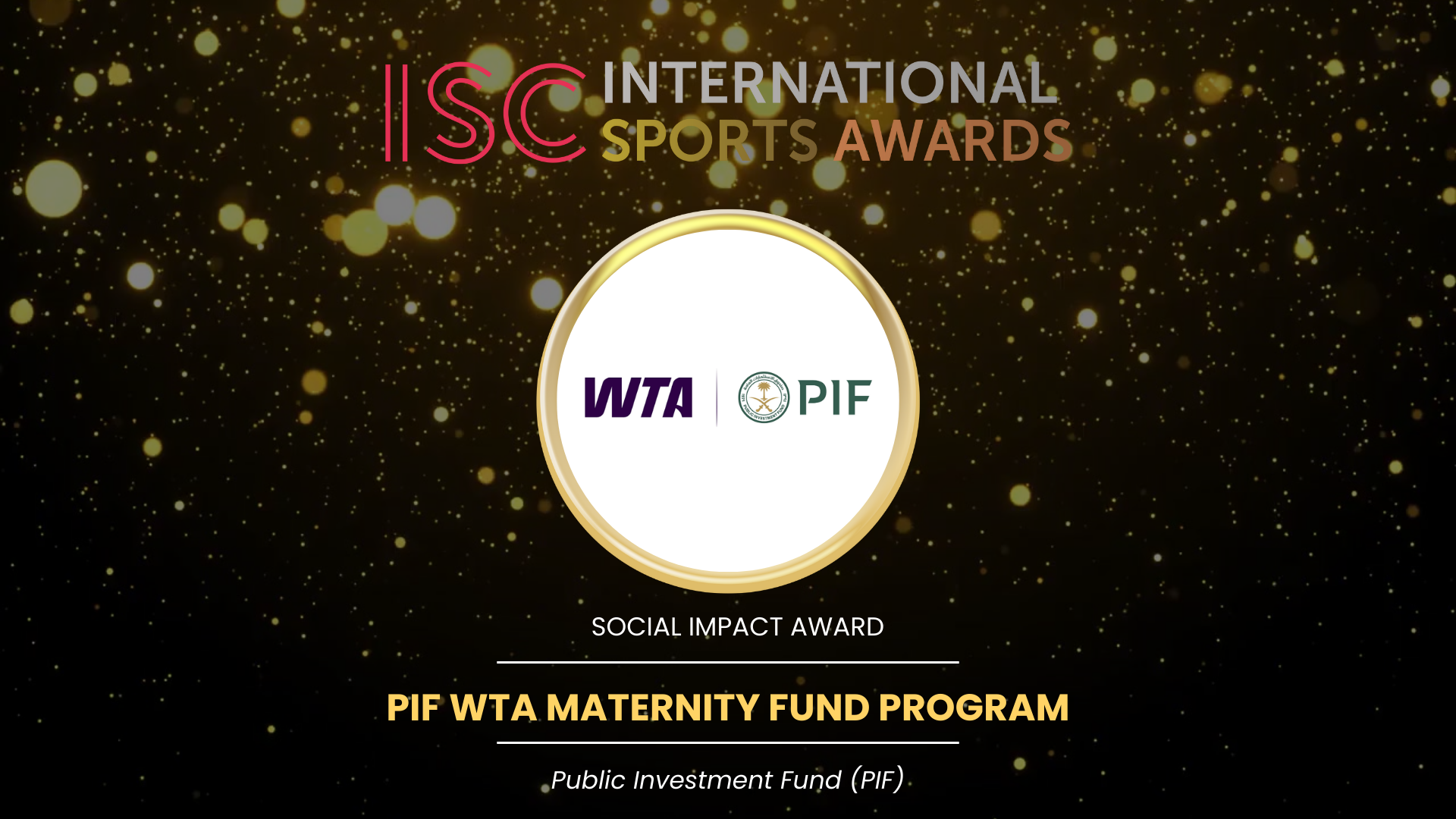 PIF awarded the Social Impact Award at the ISC International Sports ...